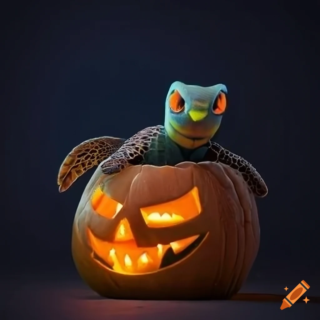 Halloween-themed sea turtle image