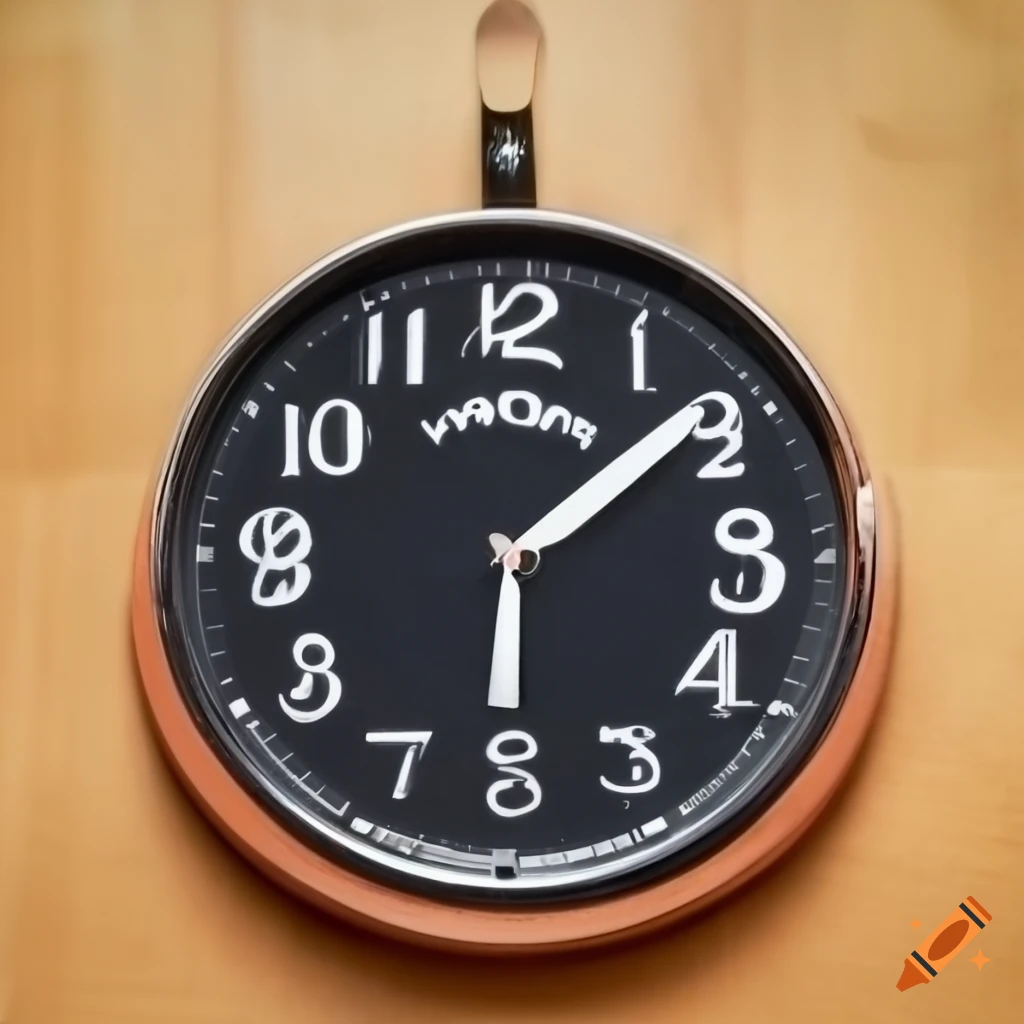 Clock with the hour hand pointing downwards on Craiyon