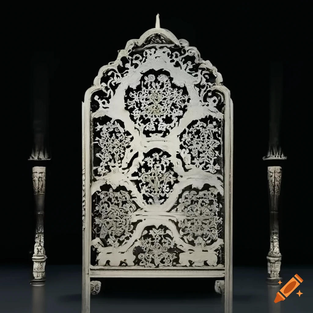 Silver ornamental islamic balcony on Craiyon