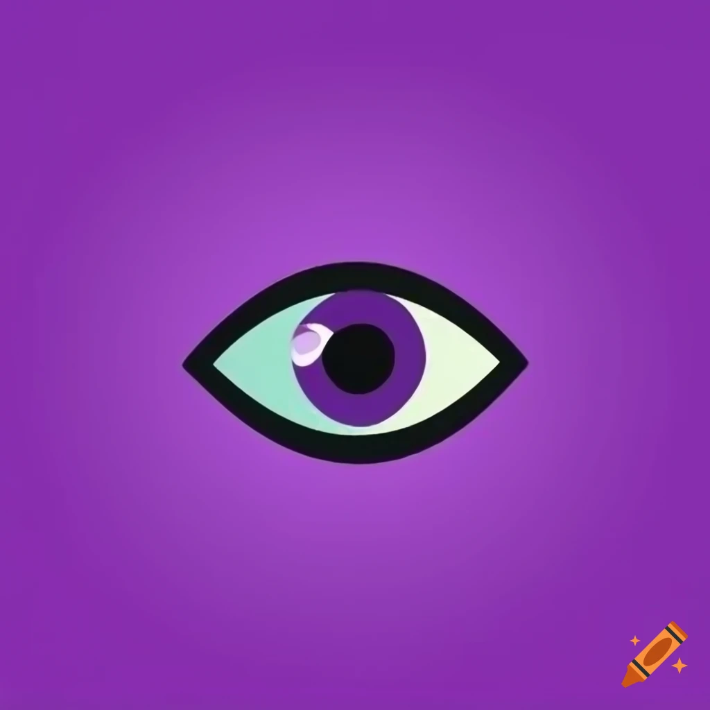 Purple cartoon eye icon on Craiyon