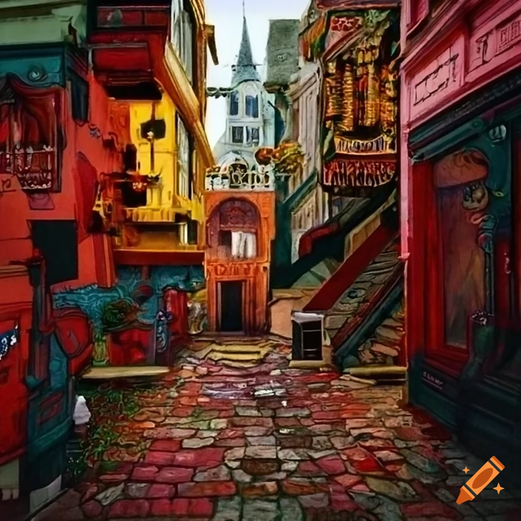 Whimsical depiction of haight ashbury realm