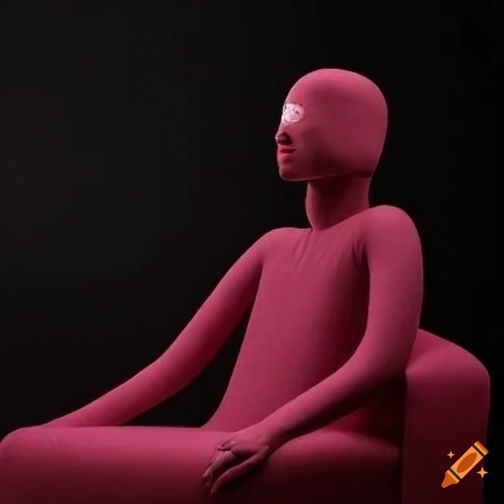 Surreal artwork of a human-shaped sofa on Craiyon