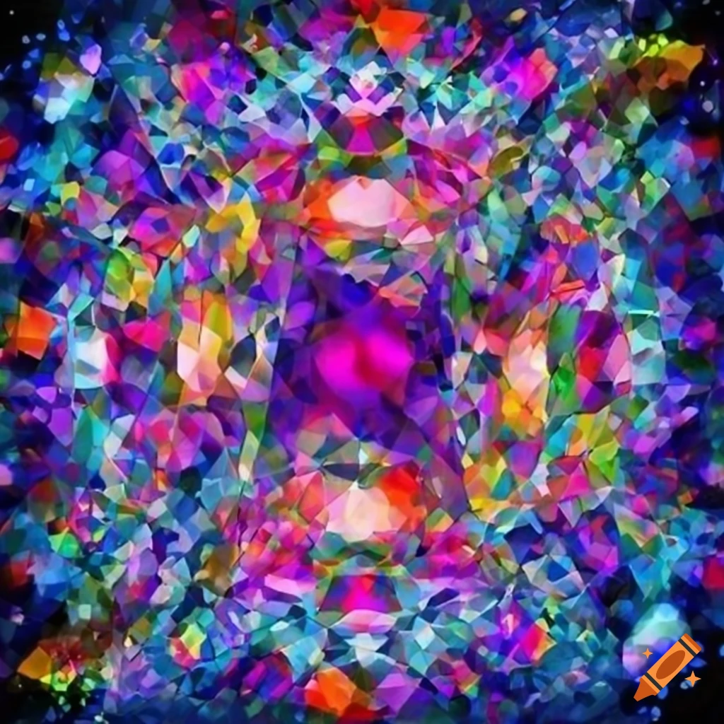 Abstract watercolor diamonds in space on Craiyon