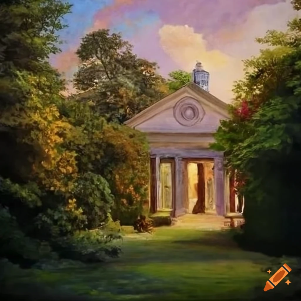 Neoclassical garden-house under a lovely sky