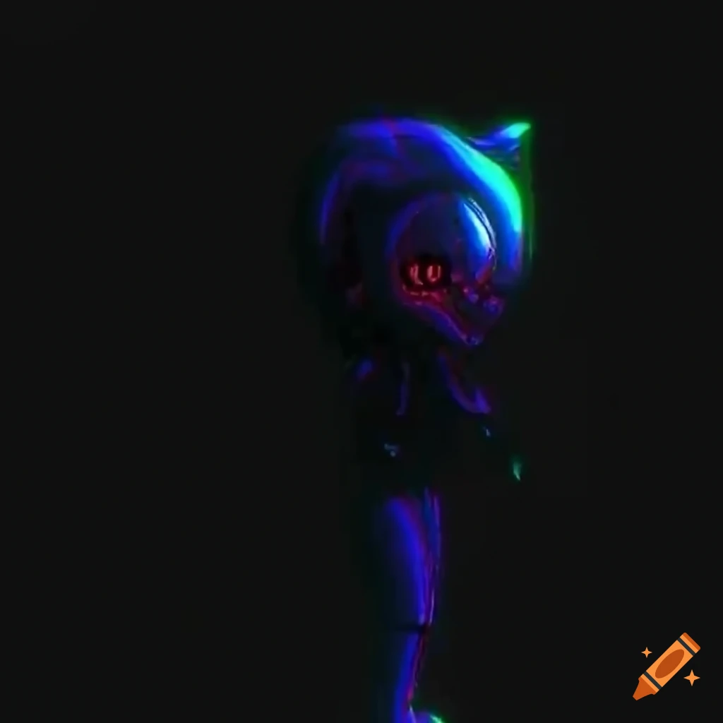 Creepy glitch art with dark and contrasting colors on Craiyon