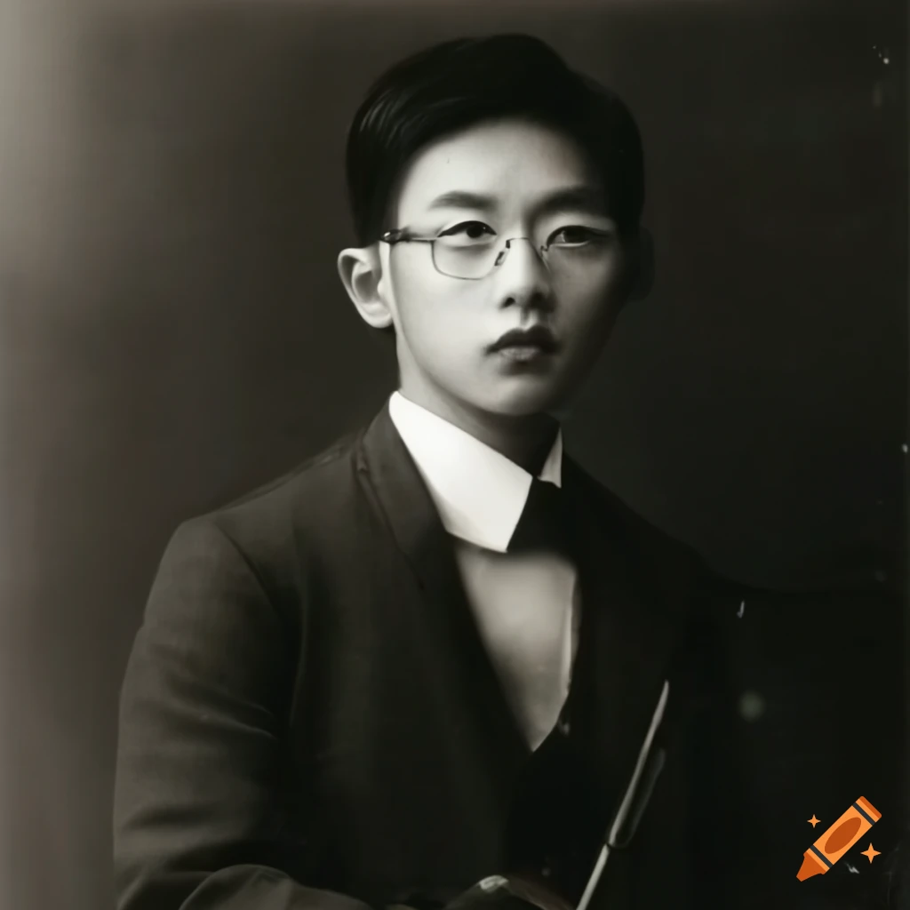 Portrait of a male asian student in the 1920s on Craiyon