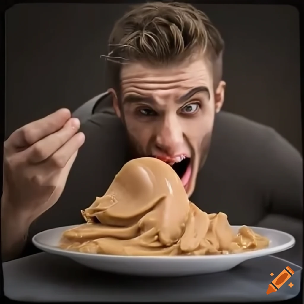 Gigachad enjoying peanut butter