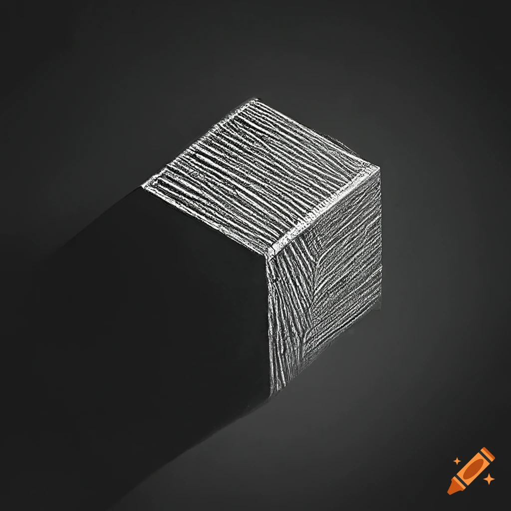 Tutorial on drawing a cube on a paper on Craiyon