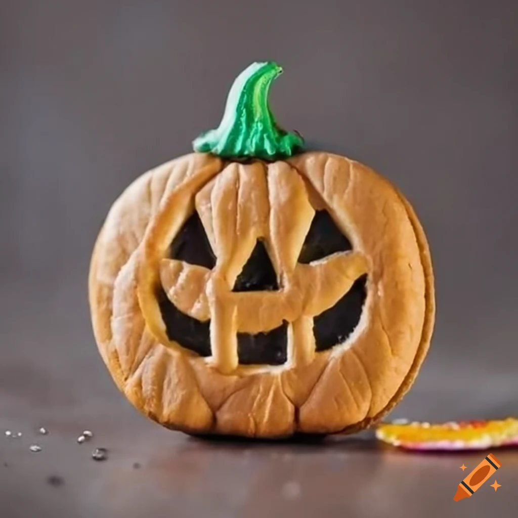 Halloween pumpkin-shaped cookie on Craiyon