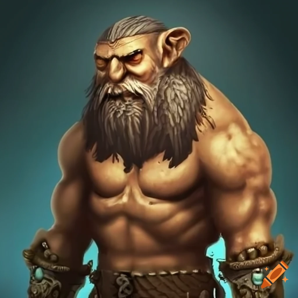 Artwork of a cyclops-dwarf hybrid