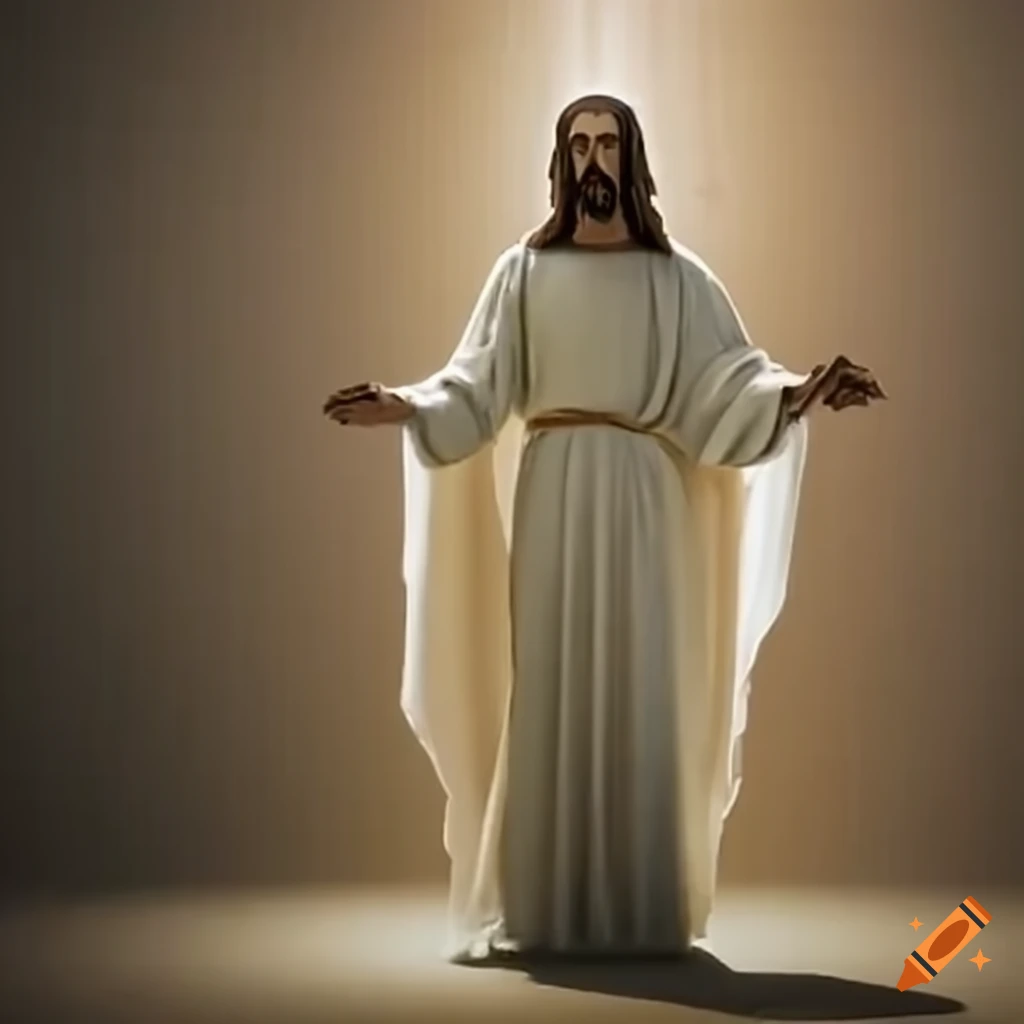 Image of jesus standing in bright light on Craiyon