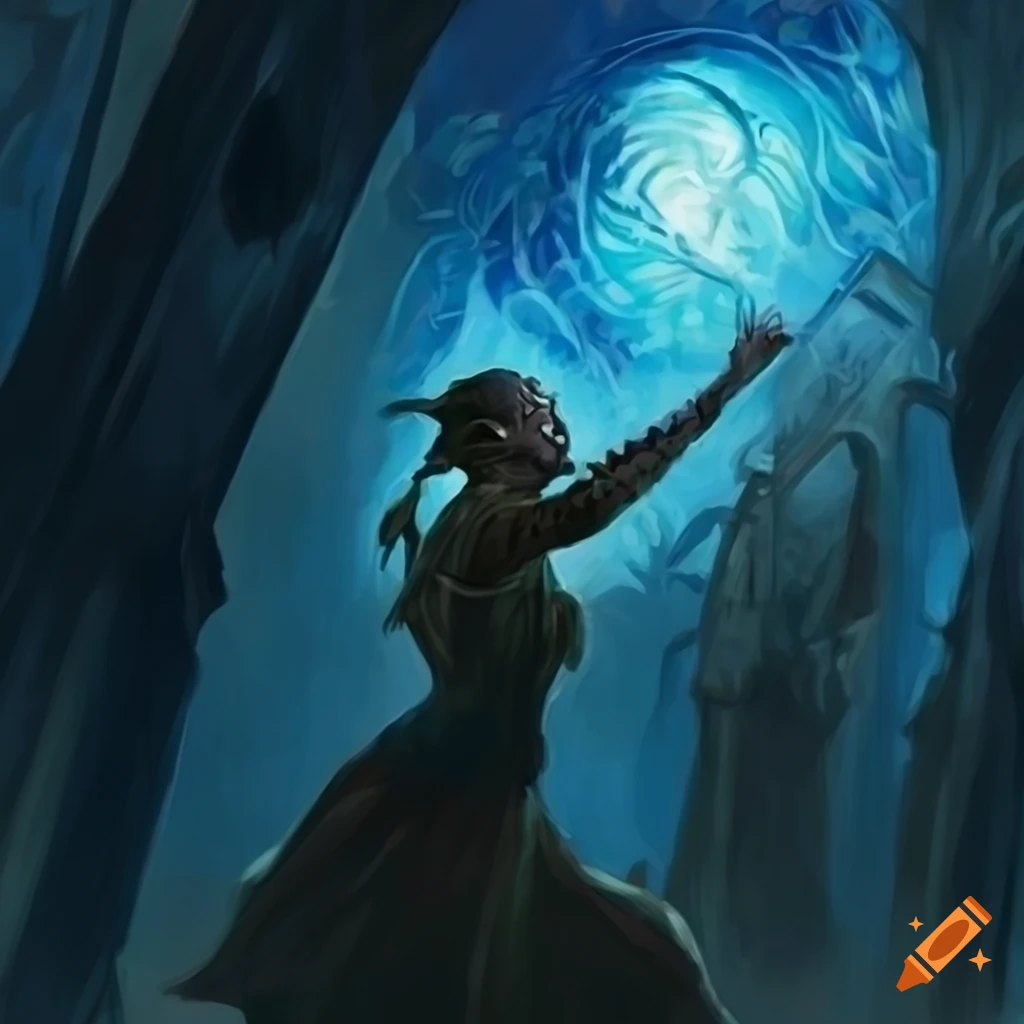 Blue time spell in mtg fantasy art on Craiyon