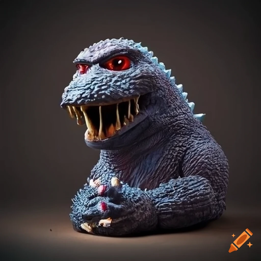 vintage Godzilla face on Craiyon
