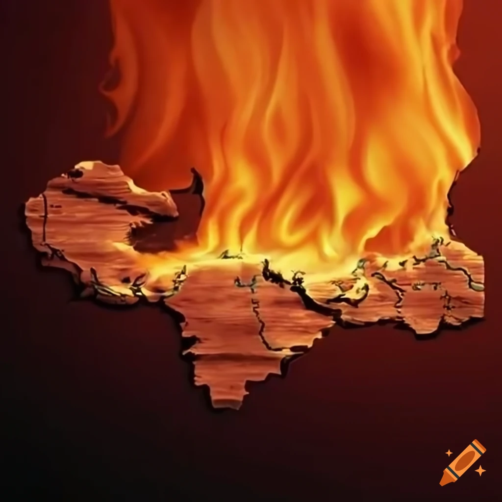 Burning country map on Craiyon