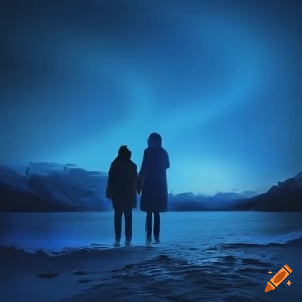 Peaceful image with two people in blue on Craiyon