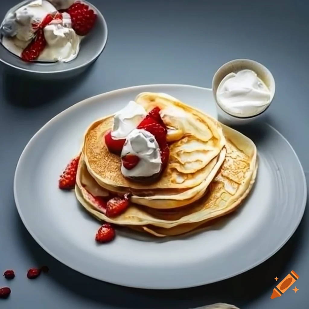 Delicious crepes with cream on Craiyon