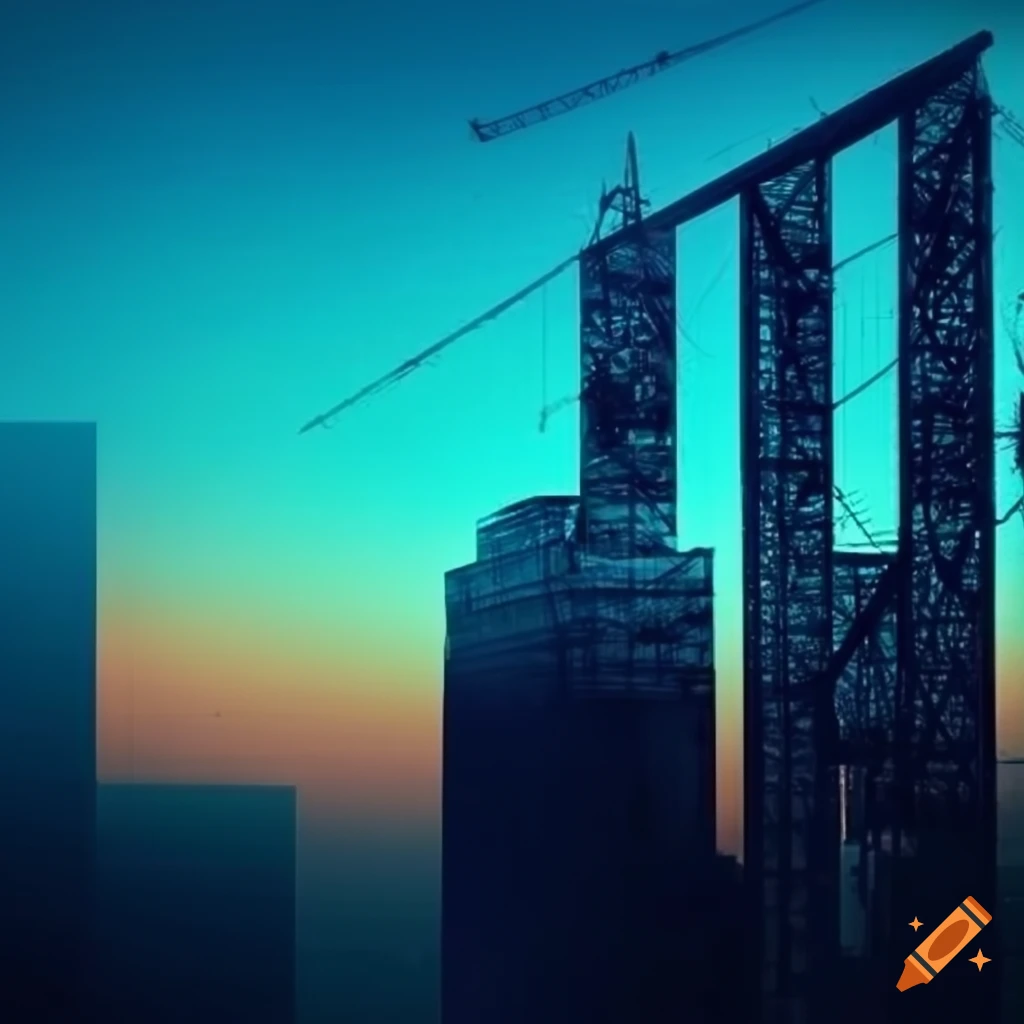 Abstract artwork representing construction on Craiyon