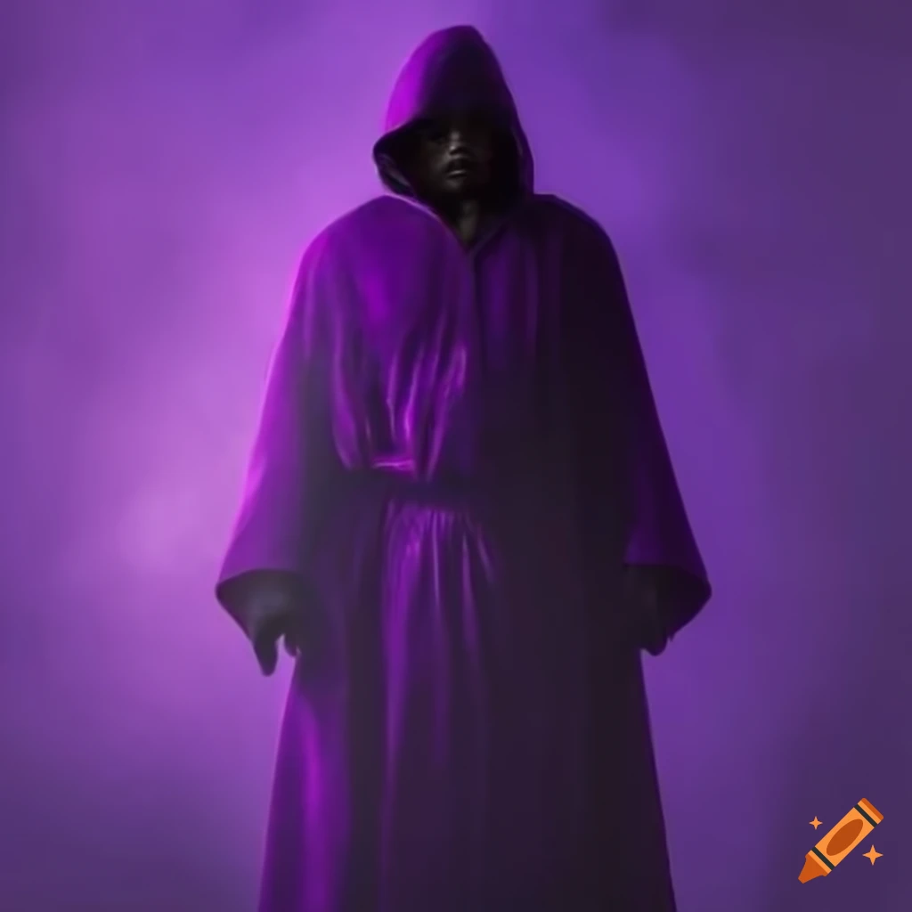 Image of a man in dark-purple robes with a spectral figure behind on ...