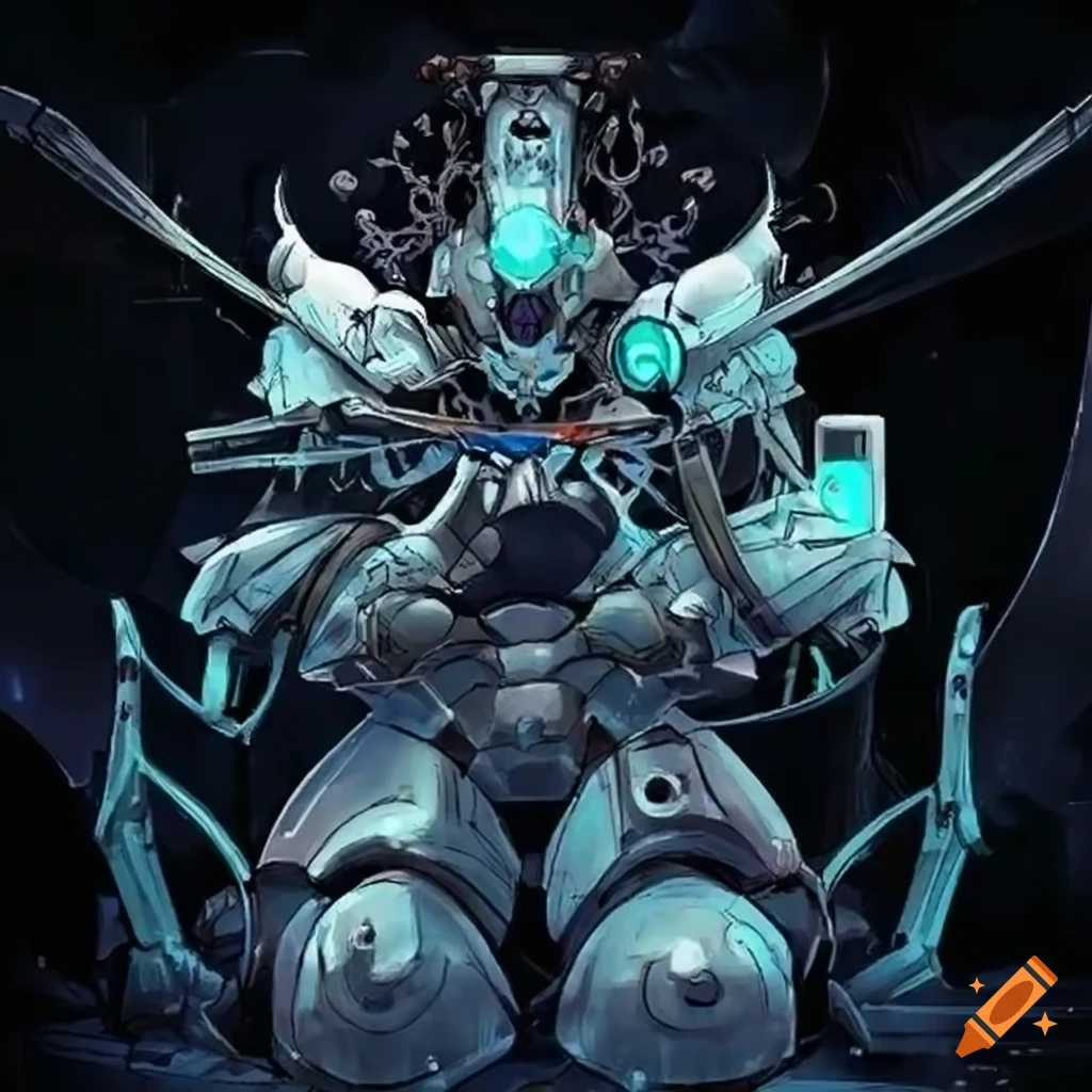 Anime-style robot designed by masamune shirow on Craiyon