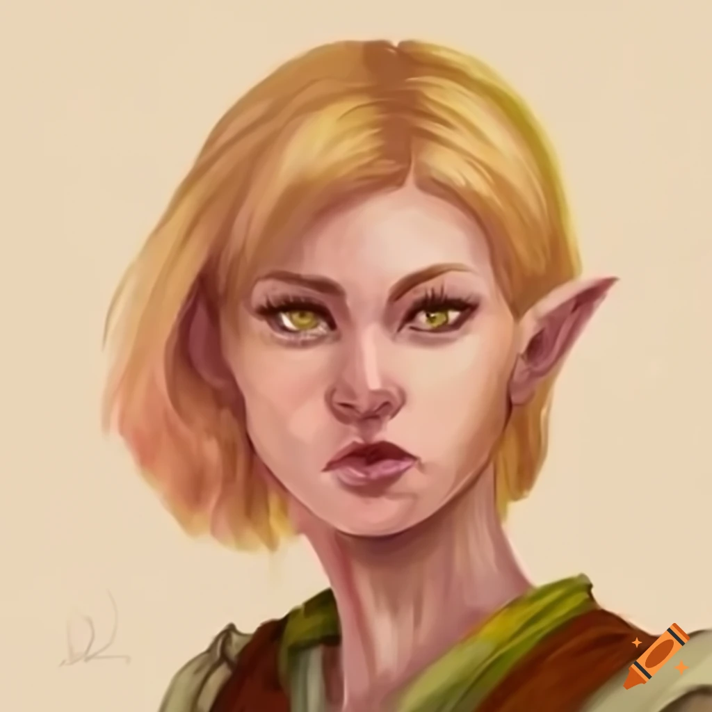 Portrait Of A Female Half Elf Historian On Craiyon