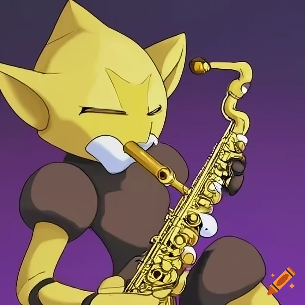 Abra playing the saxophone on Craiyon