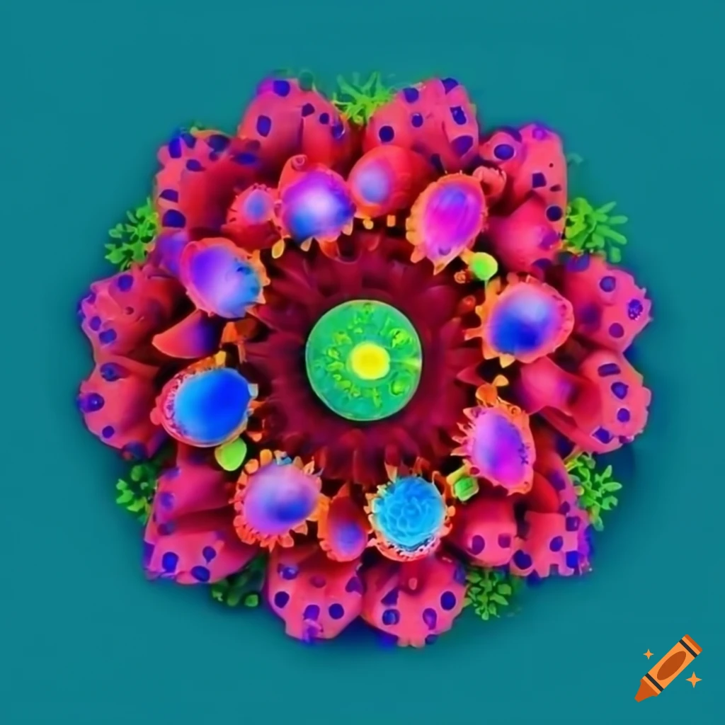 Mechanical flower made of colorful gears on Craiyon