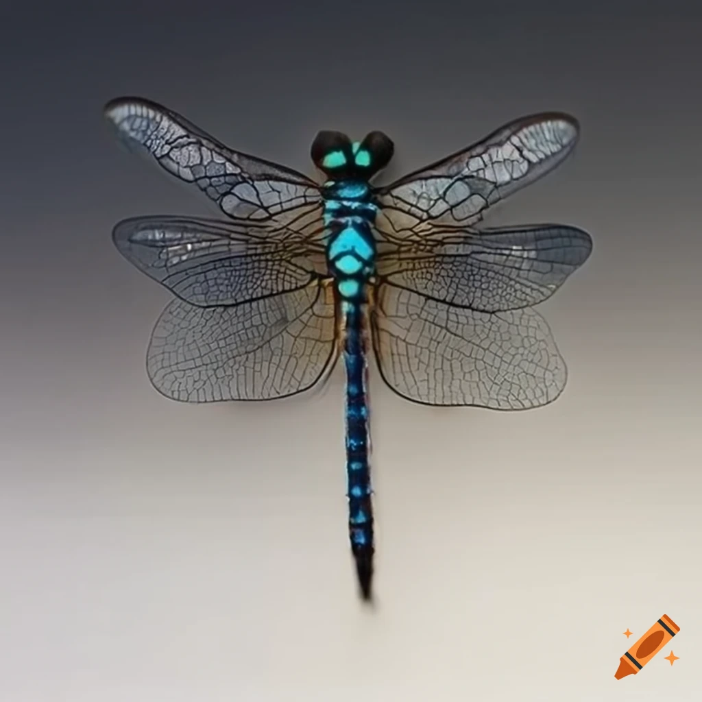Mounted blue dasher dragonfly specimen on Craiyon