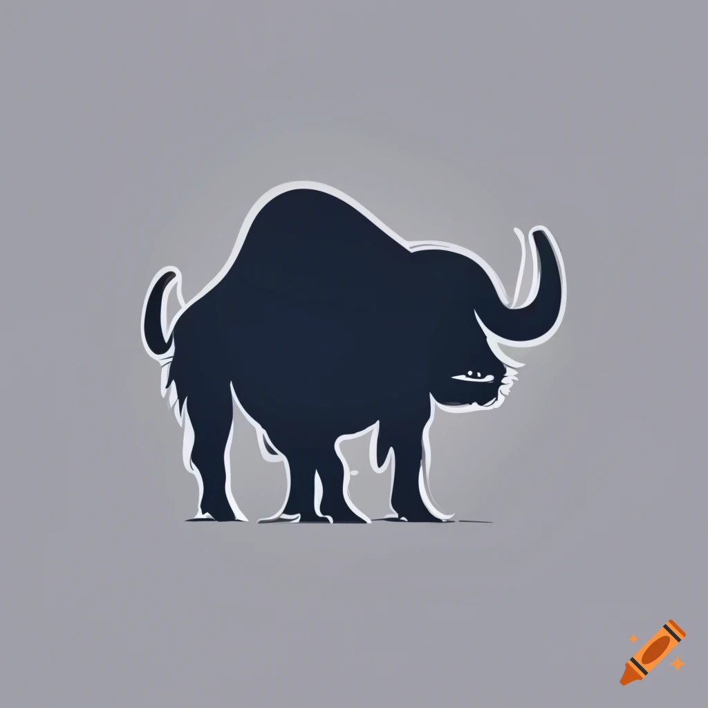 Simple logo design of an African buffalo on Craiyon