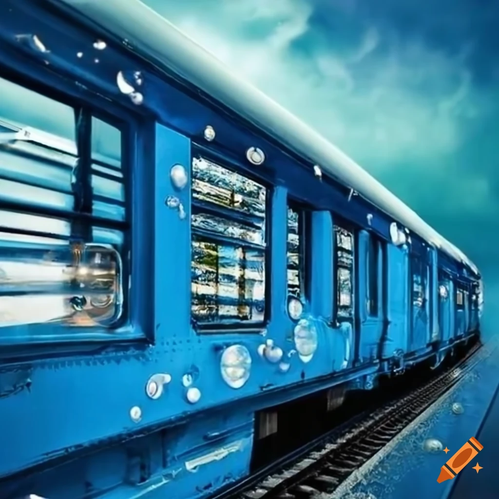 Blue train on Craiyon