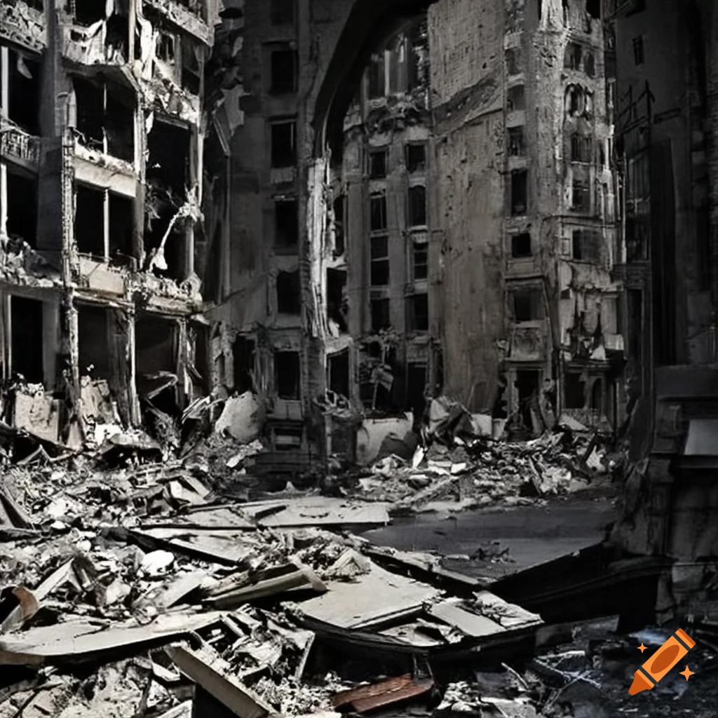Image of a post-war destroyed city