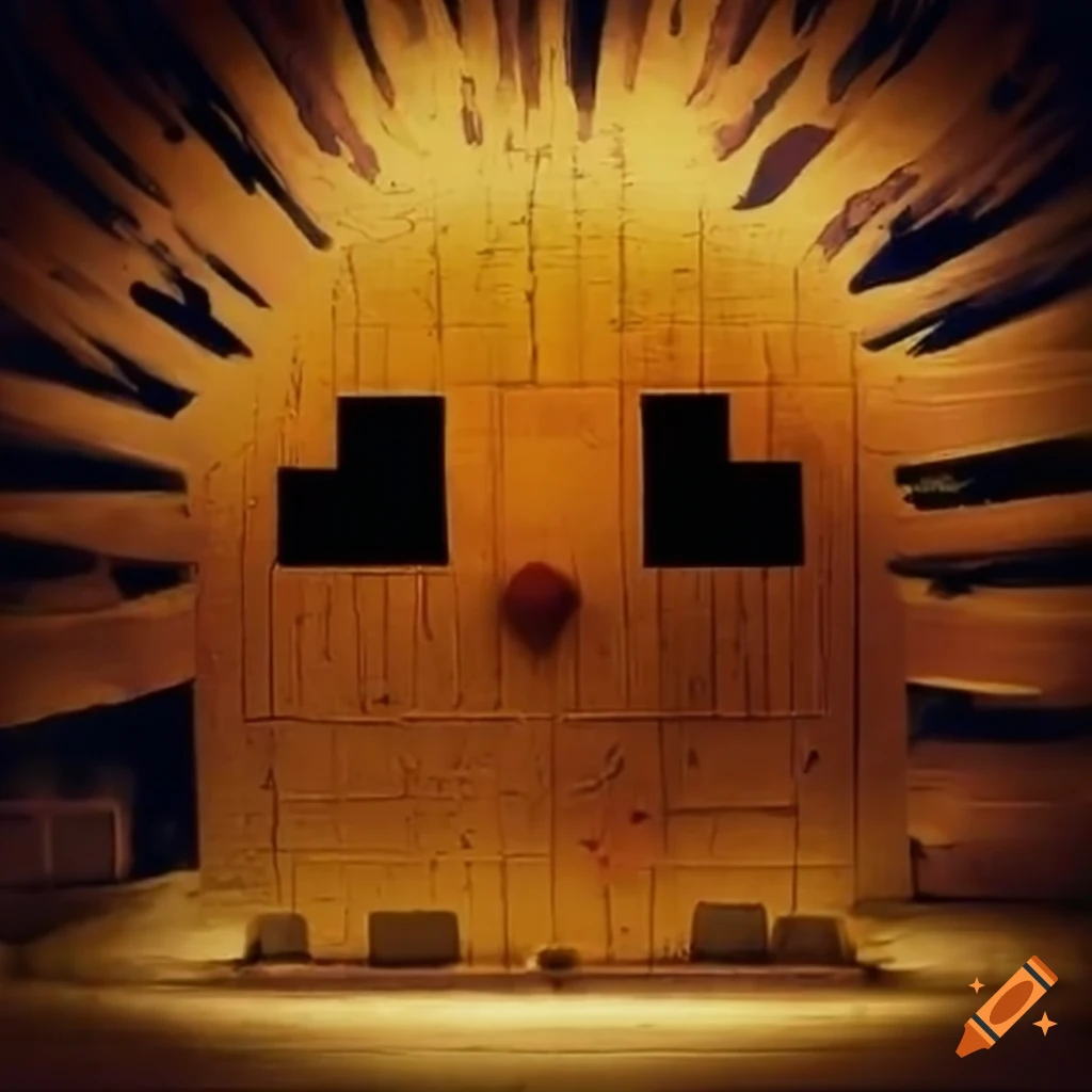 Pixel art of a homeless ms. pac-man