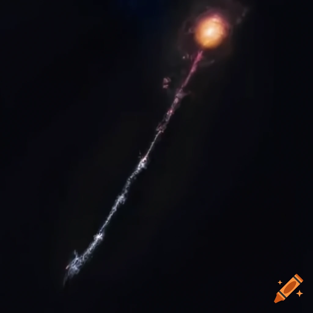 Cosmic energy emanating from a mystical staff on Craiyon