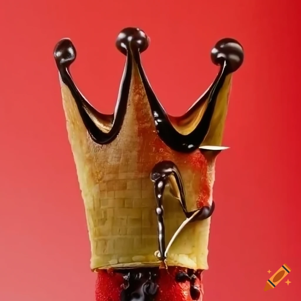 Delicious crepe cone with strawberries and chocolate drizzle on Craiyon