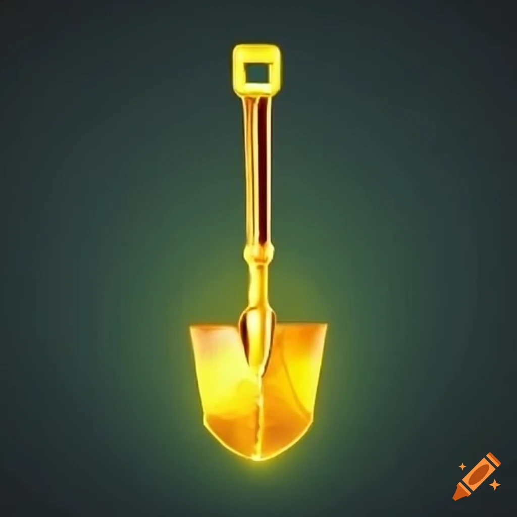 Fluorescent Golden Shovel With Glowing Yellow Lights fluorescent-golden-shovel-with-glowing-yellow-lights