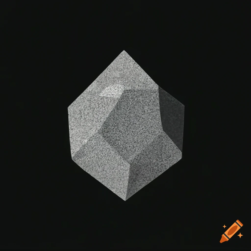 Textured pointillism stone on black background