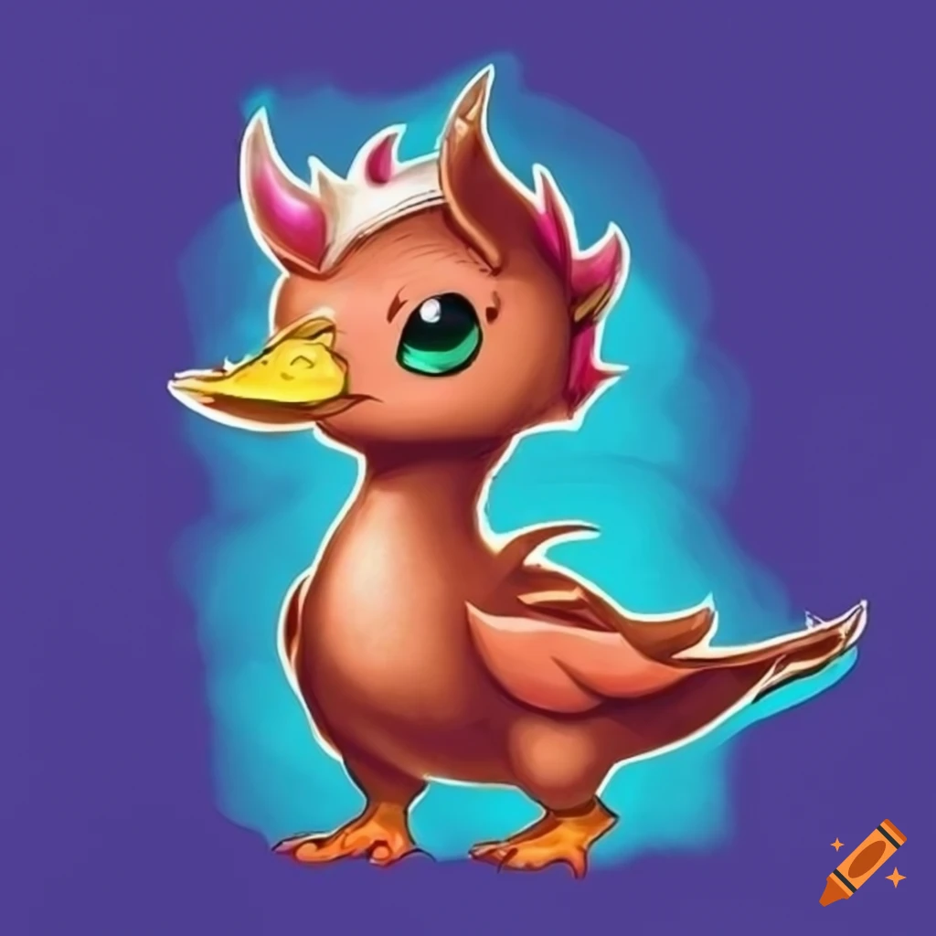 Image of a cute duck dragon hybrid on Craiyon