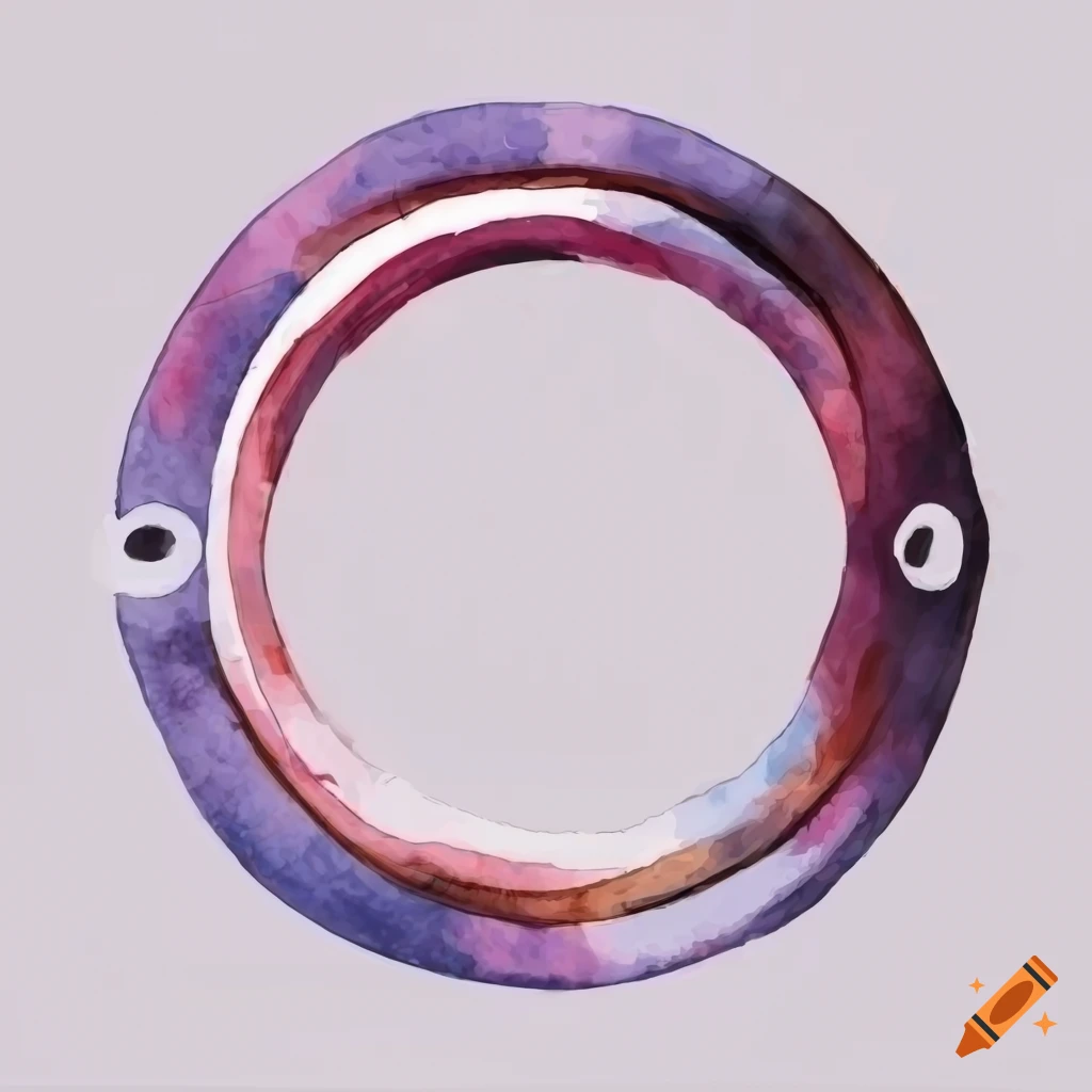 Hand-drawn watercolor illustration of a flange gasket