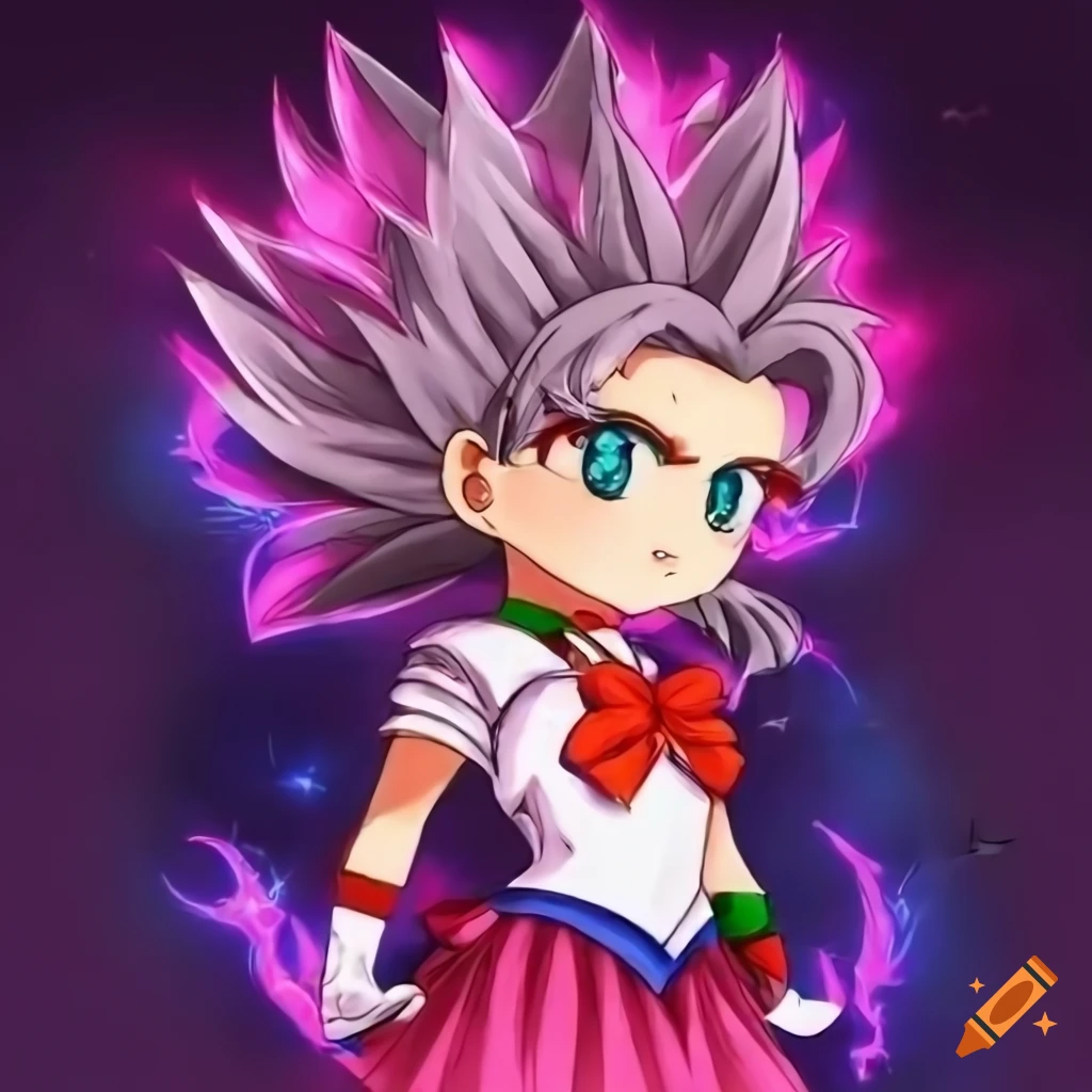 Beast Sailor Chibi Moon artwork with powerful blue aura on Craiyon
