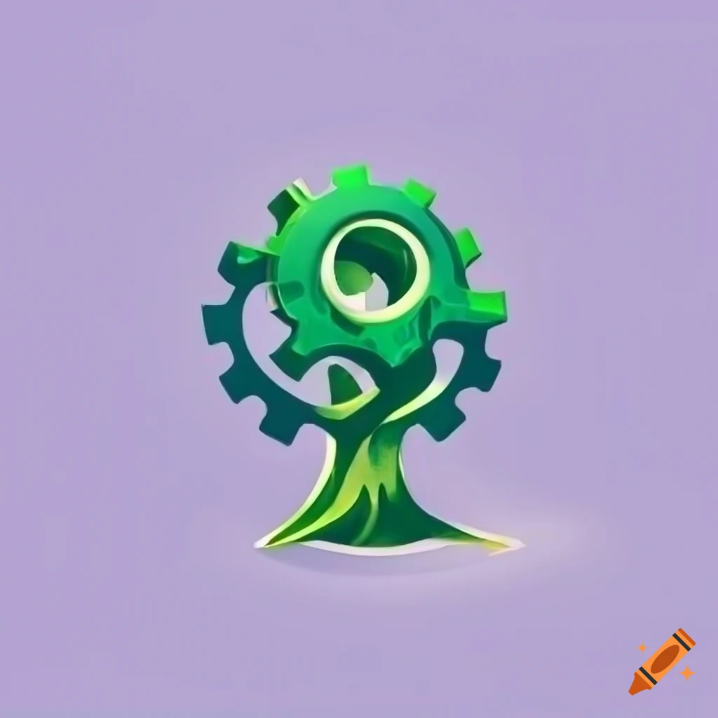 Logo of a plant and cogs