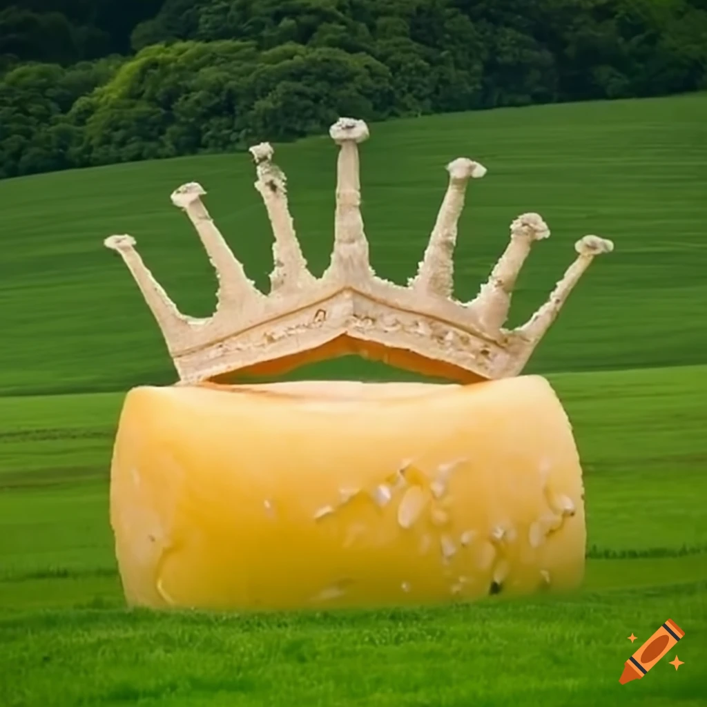 Artistic representation of a cheese crown on Craiyon