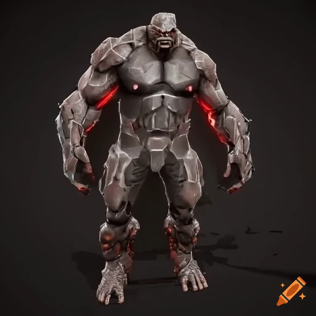 Cartoon style 3d rendering of golem king on Craiyon
