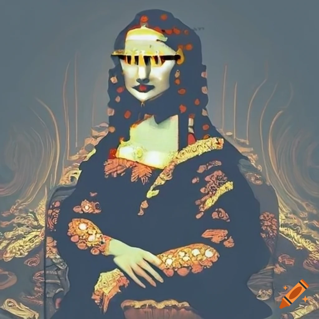 Modern Mona Lisa as a fashion icon on Craiyon