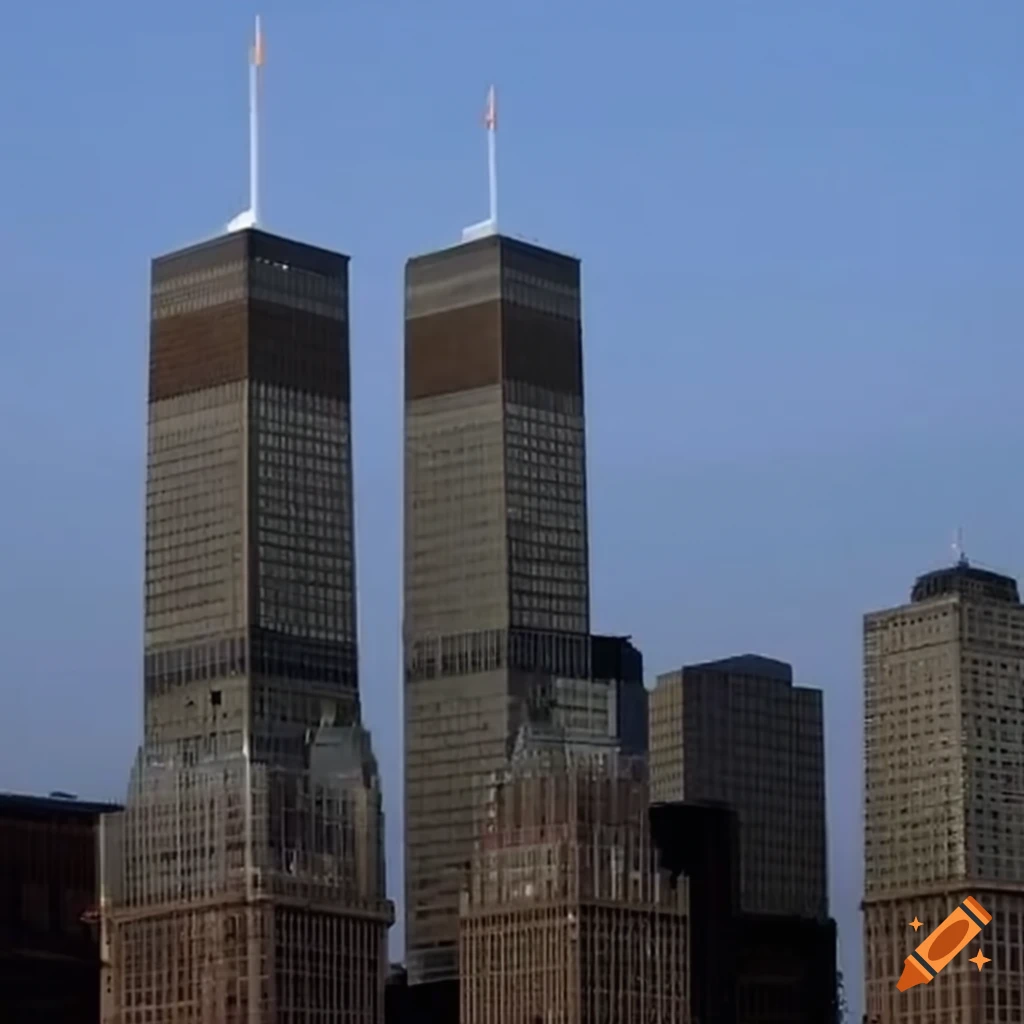 Image depicting the tragic moment of a plane crashing into the twin ...