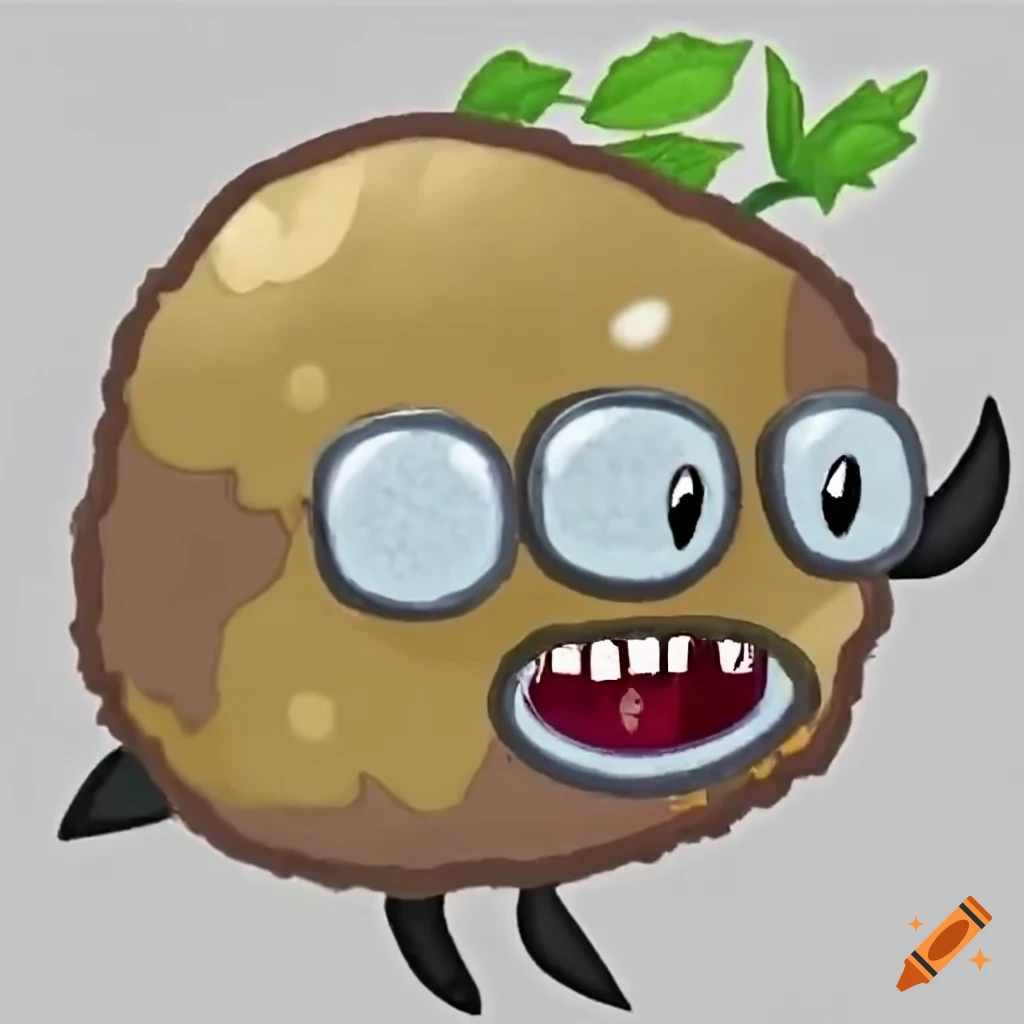 Illustration of a potato mine from plants vs zombies on Craiyon
