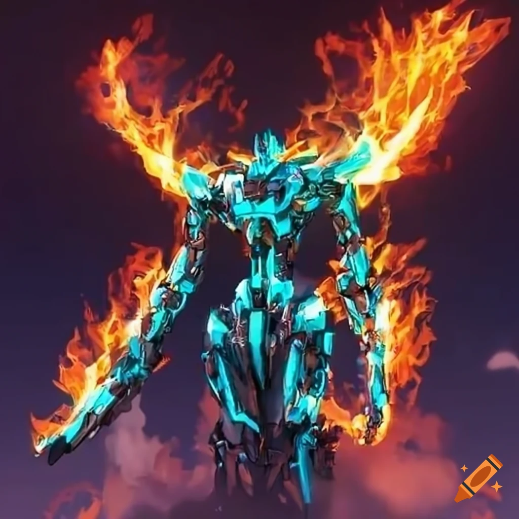 Colorful mechas from neon evangelion with female characters and robotic ...