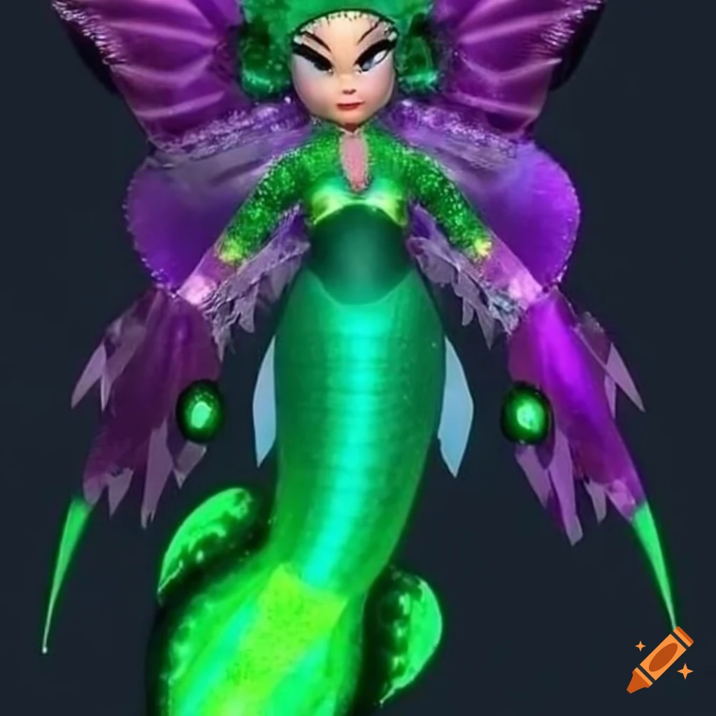 Mermaid with emerald and diamond scales on Craiyon