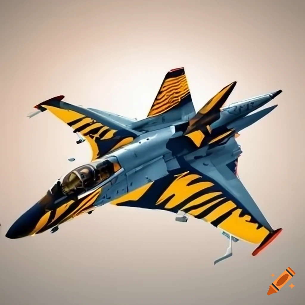 Fighter jet with tiger livery