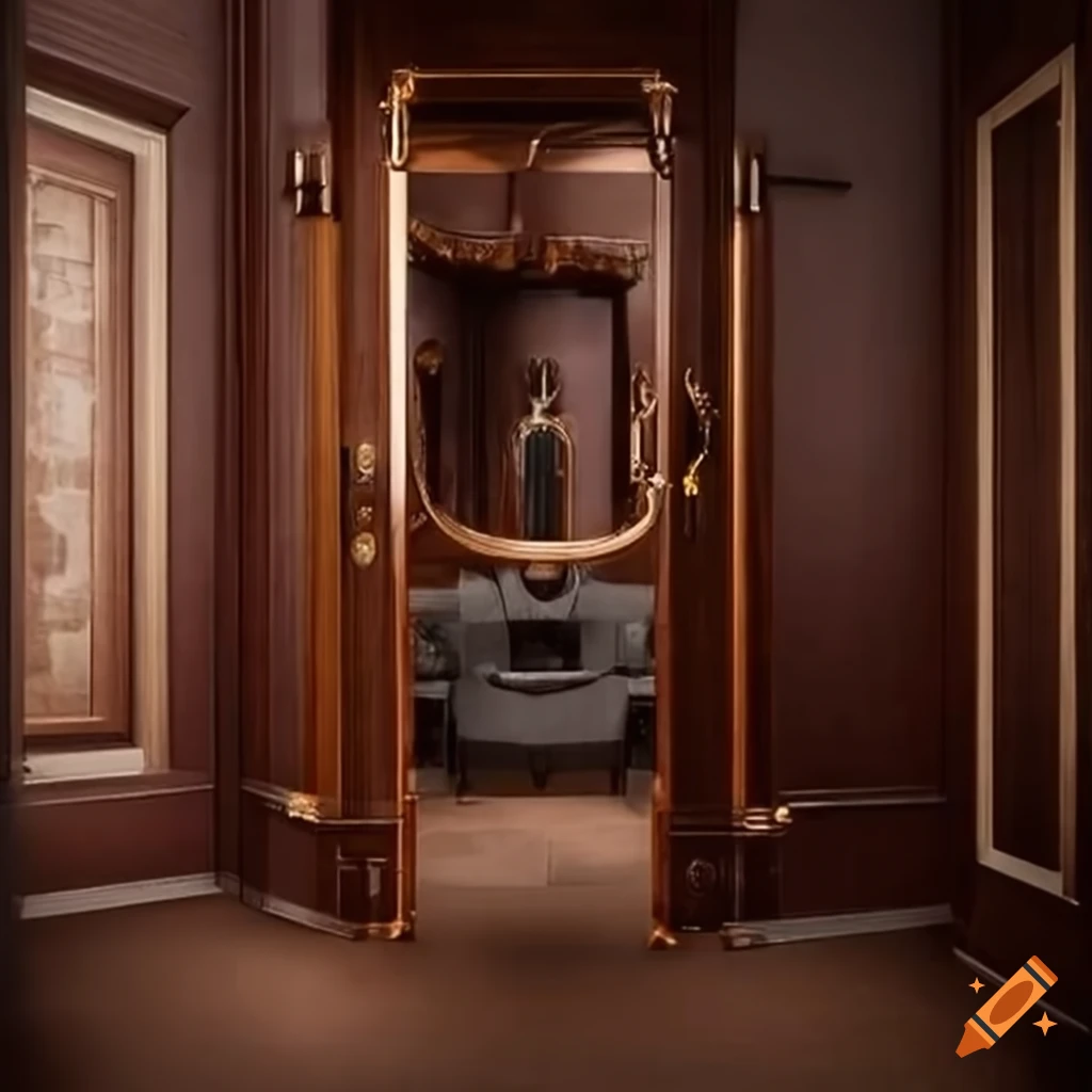 Brown luxury salon door on Craiyon