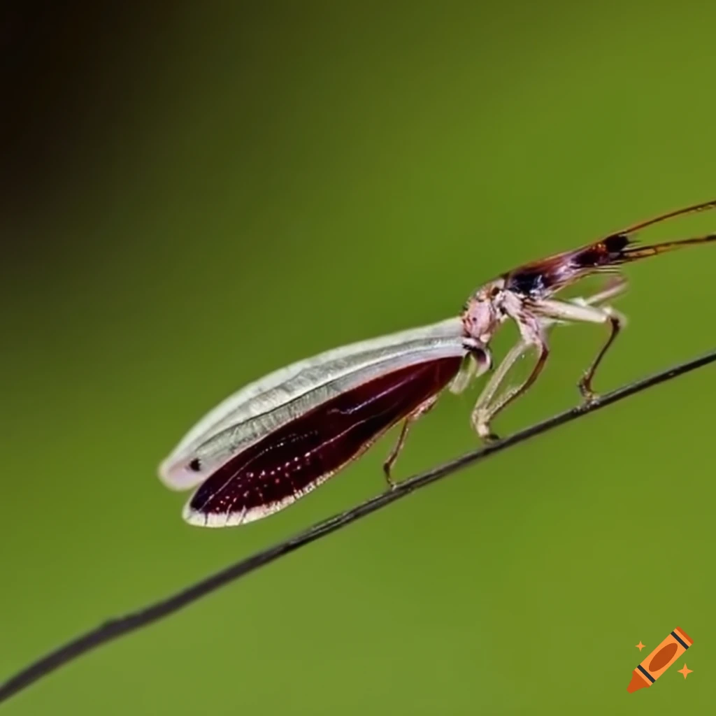 Close-up of a small insect with transparent wings on Craiyon