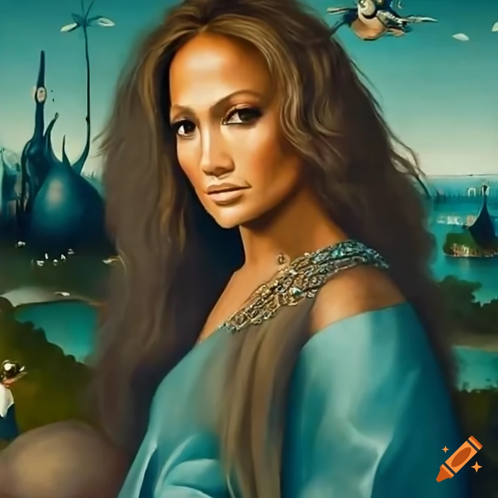 Painting of jennifer lopez by hieronymus bosch on Craiyon